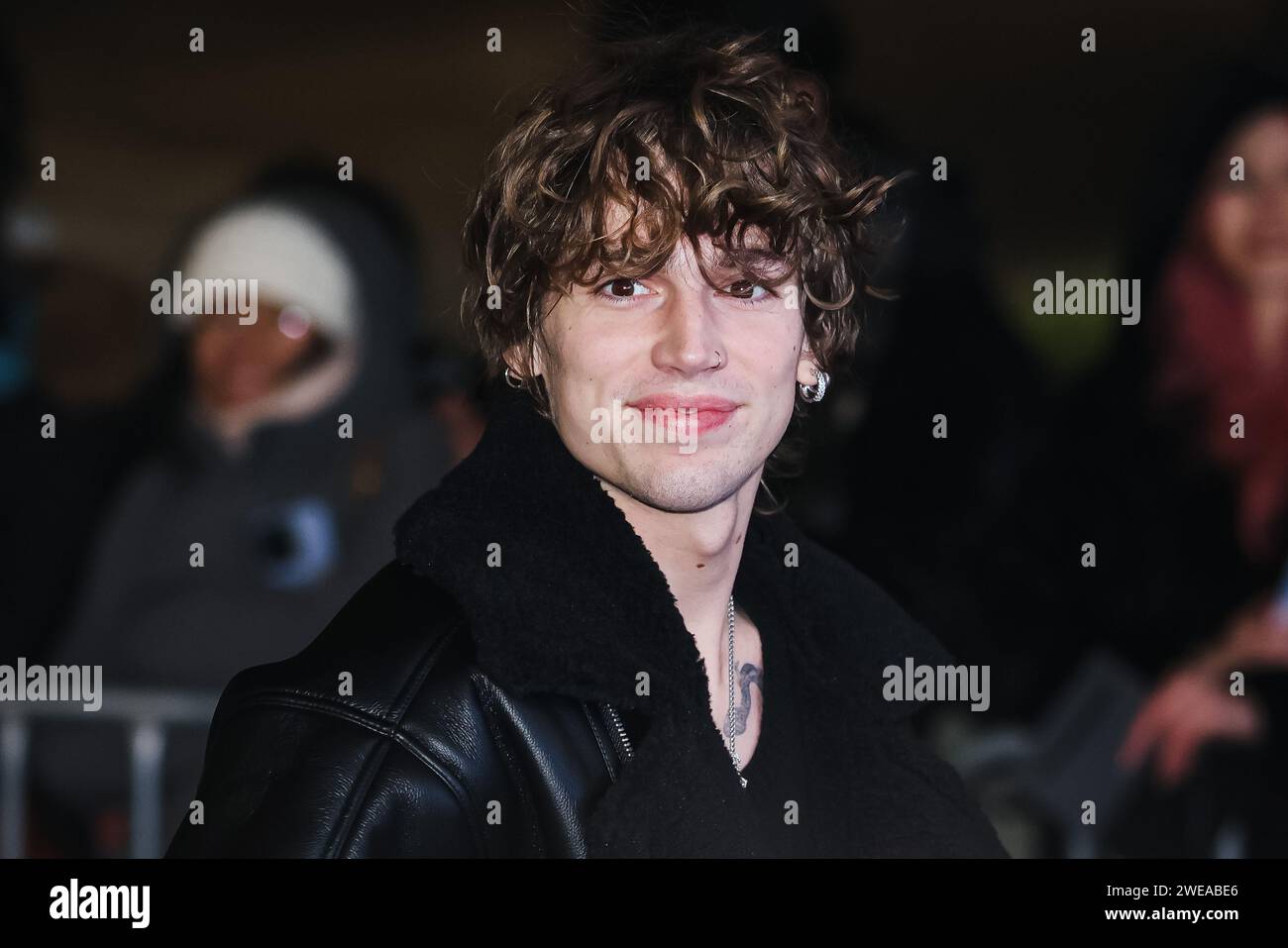 Milan, Italy. 14th Jan, 2024. Vinnie Hacker is attending the Prada ...