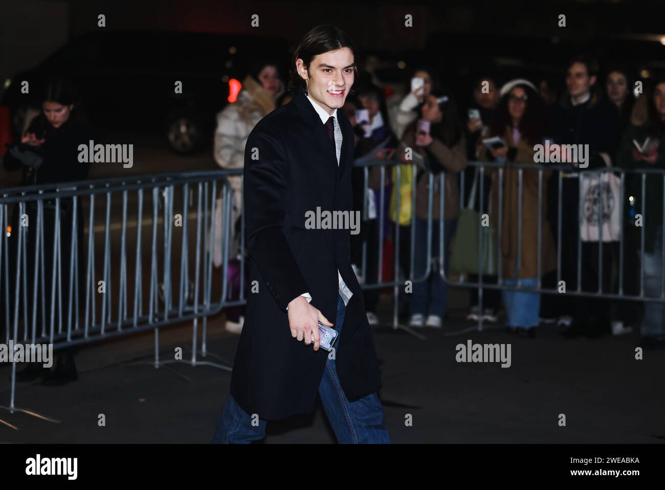 Louis Partridge is attending the Prada Dinner Gala during the Milan ...
