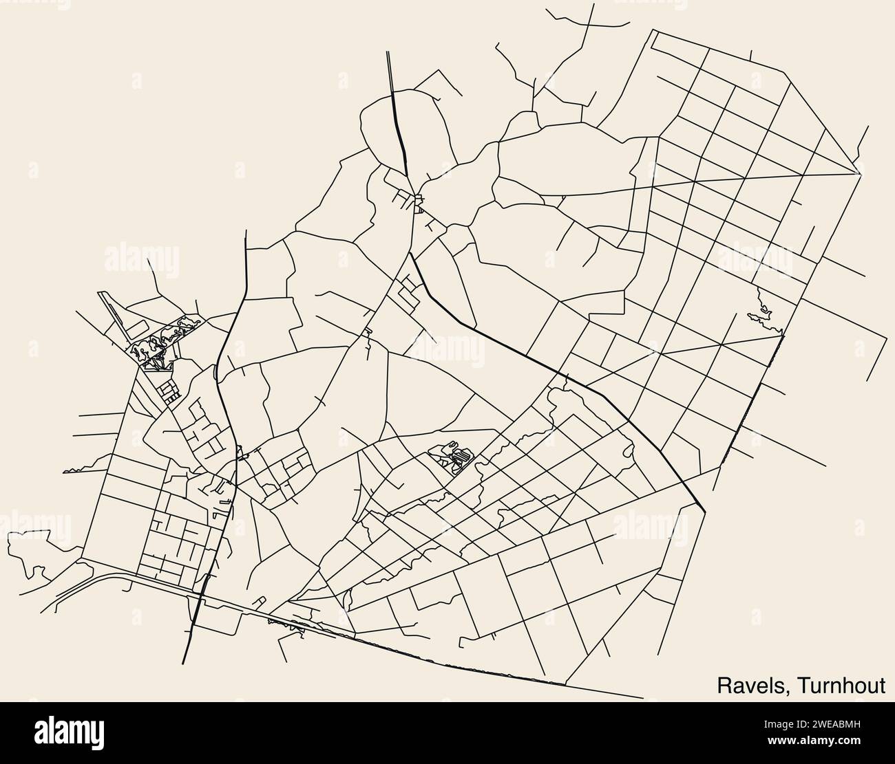 Street roads map of the RAVELS COMMUNE, TURNHOUT Stock Vector Image ...