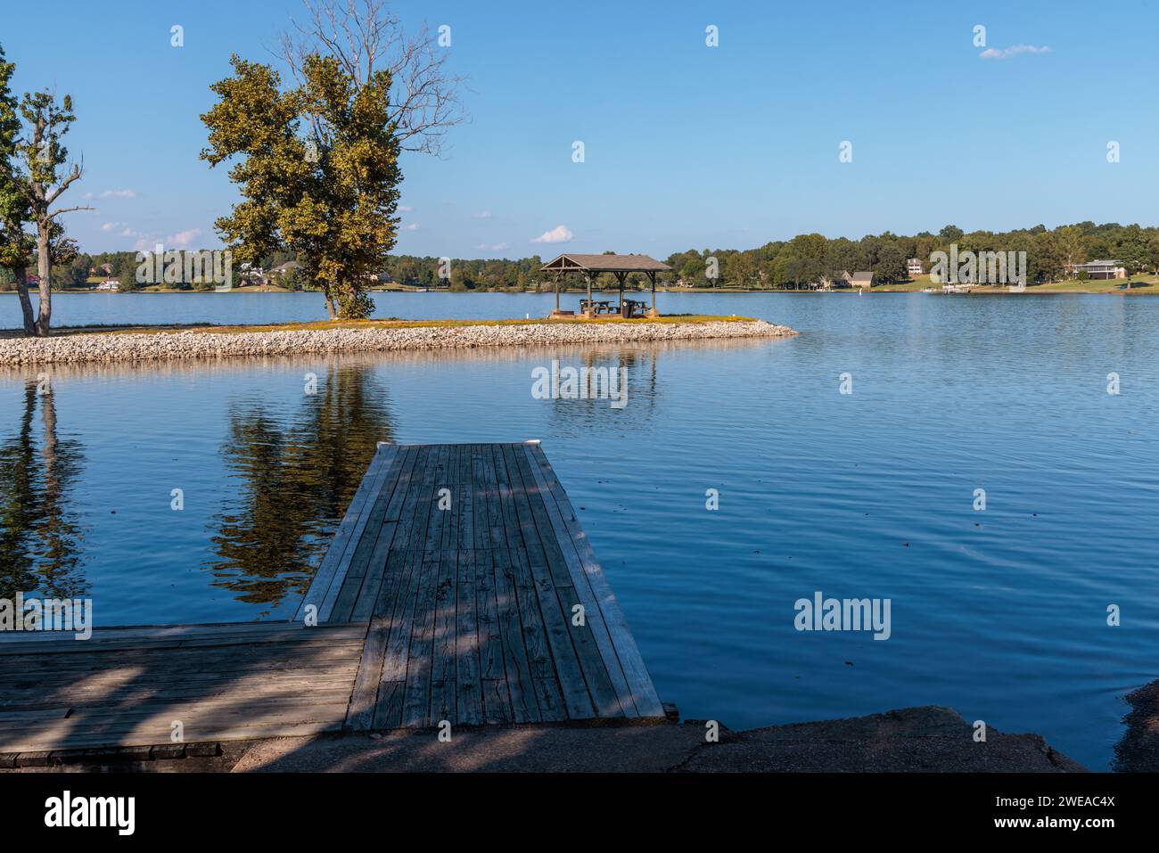 Dock at boat ramp at Beech Lake reservoir in Lexington, Tennessee Stock ...