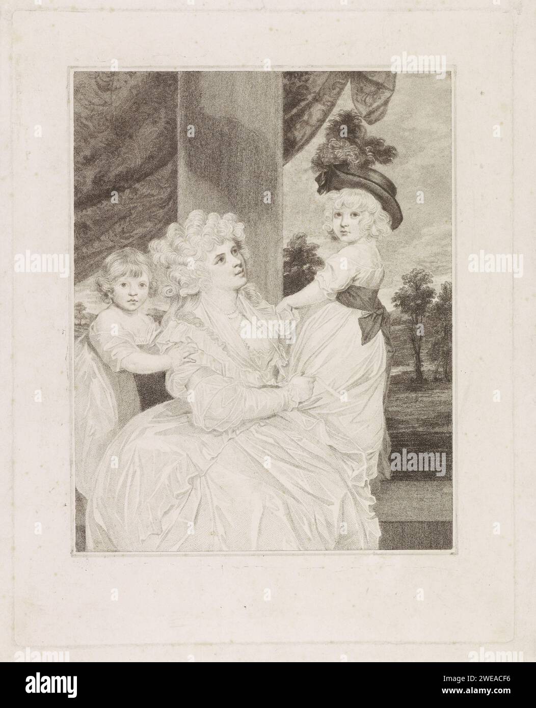 Portrait of Jane Stanhope with her two children, Francesco Bartolozzi ...