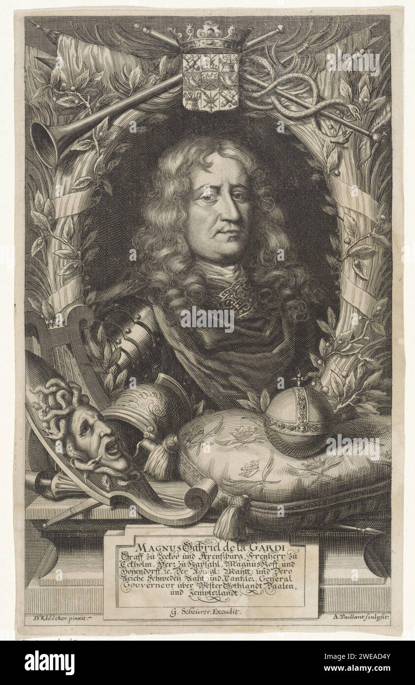 PortraT van Magnus Gabriel de la Gardie, Andries Vaillant, after David ...