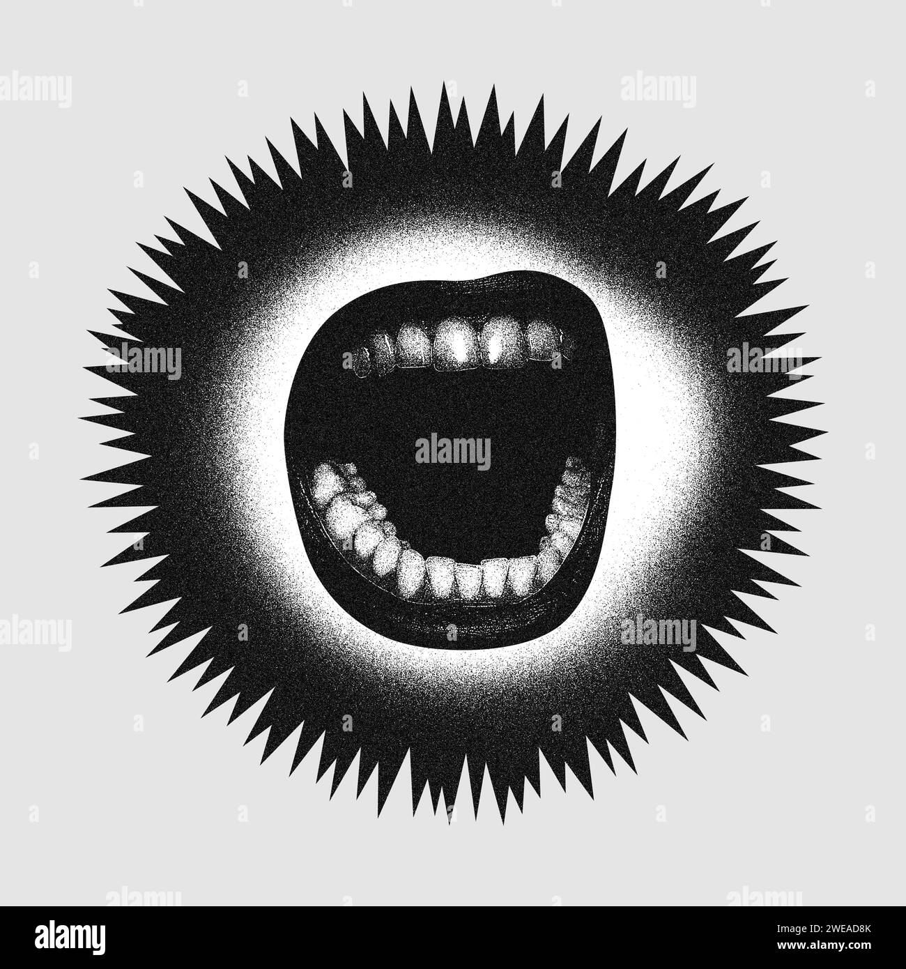 Mental health awareness campaign poster. Abstract black and white image ...