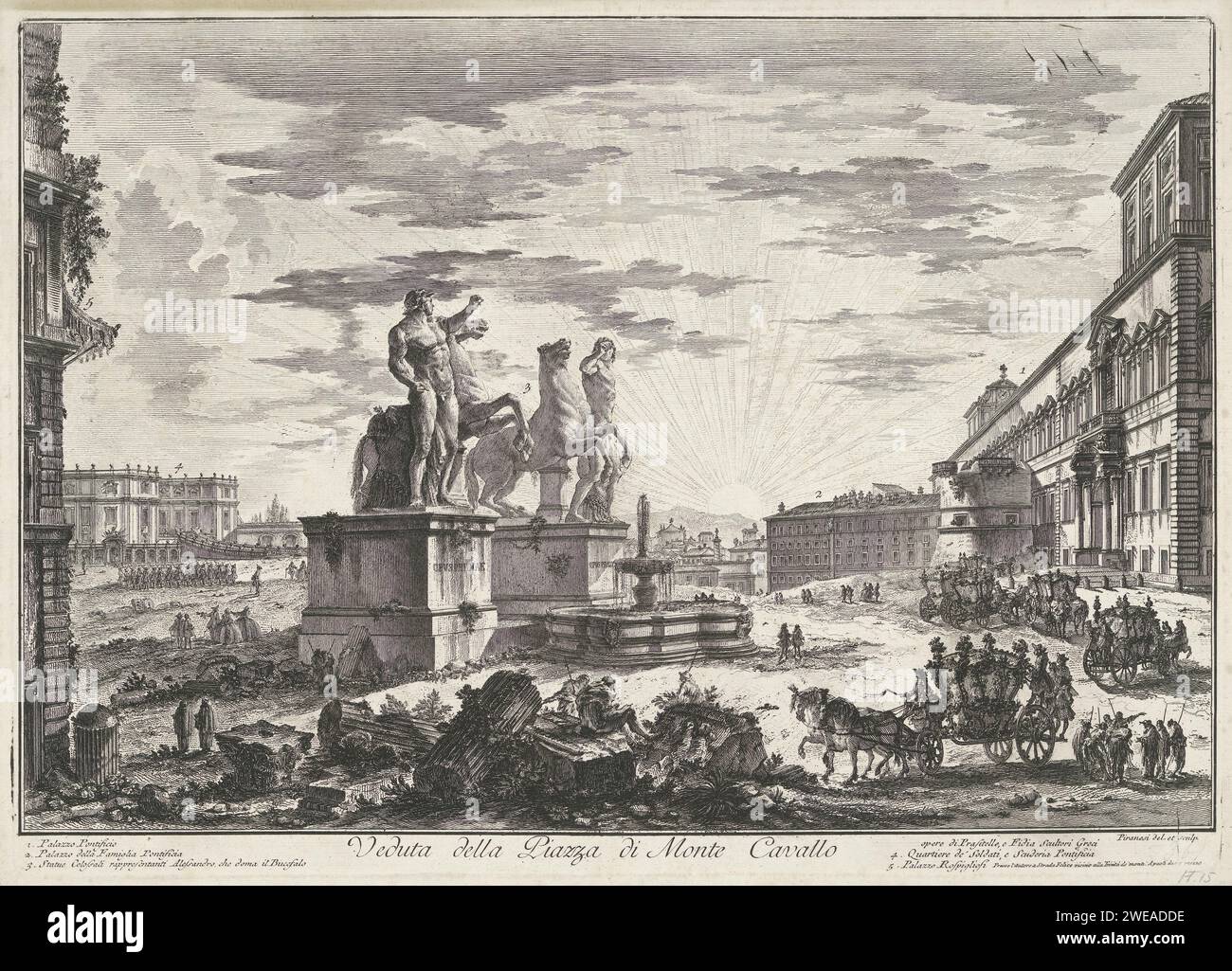 Piazza del Quirinale Te Rome, Giovanni Battista Piranesi, 1748 - 1778 ...