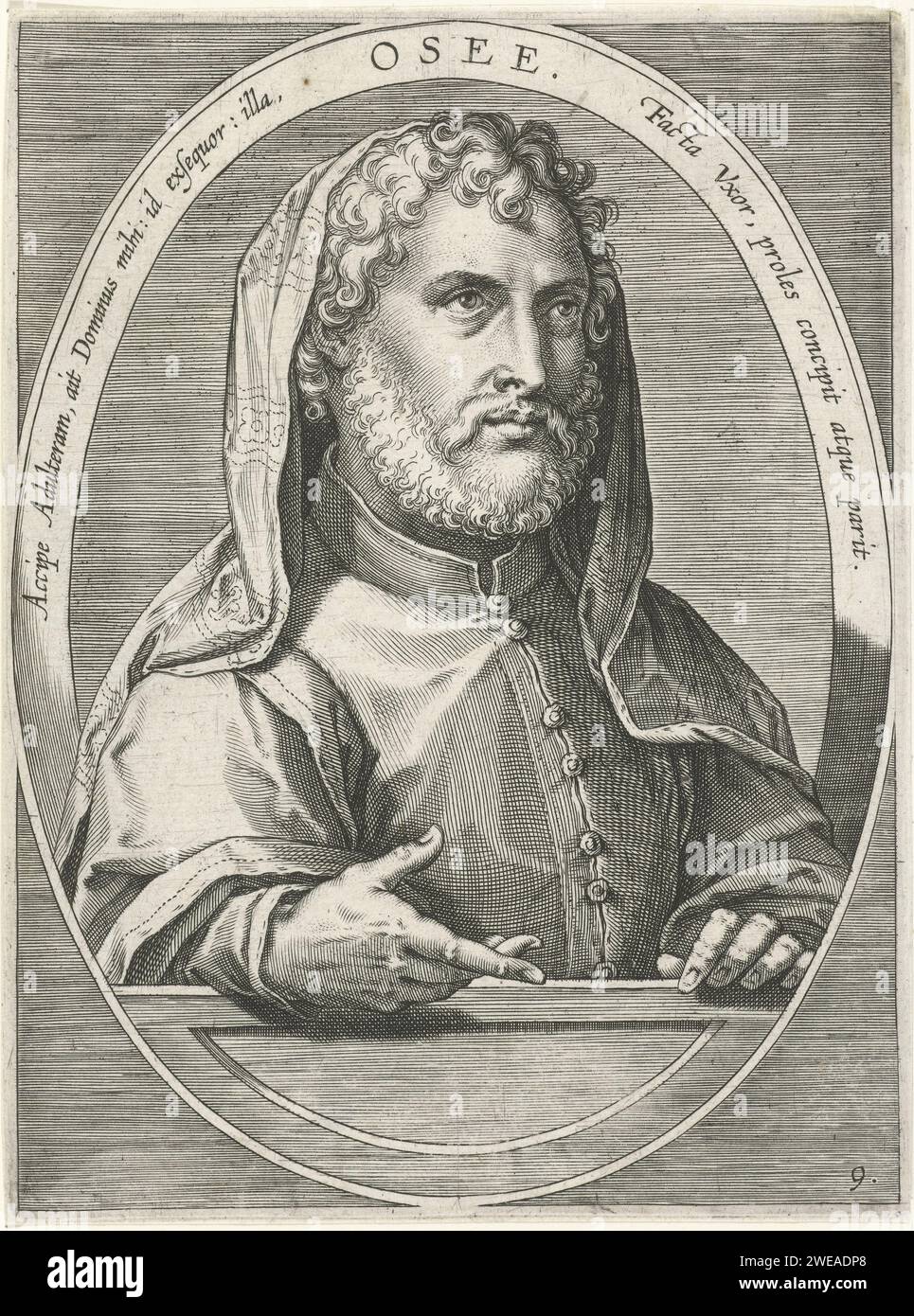 Hosea, Cornelis Galle (I), After Jan van der Straet, 1613 print The ...