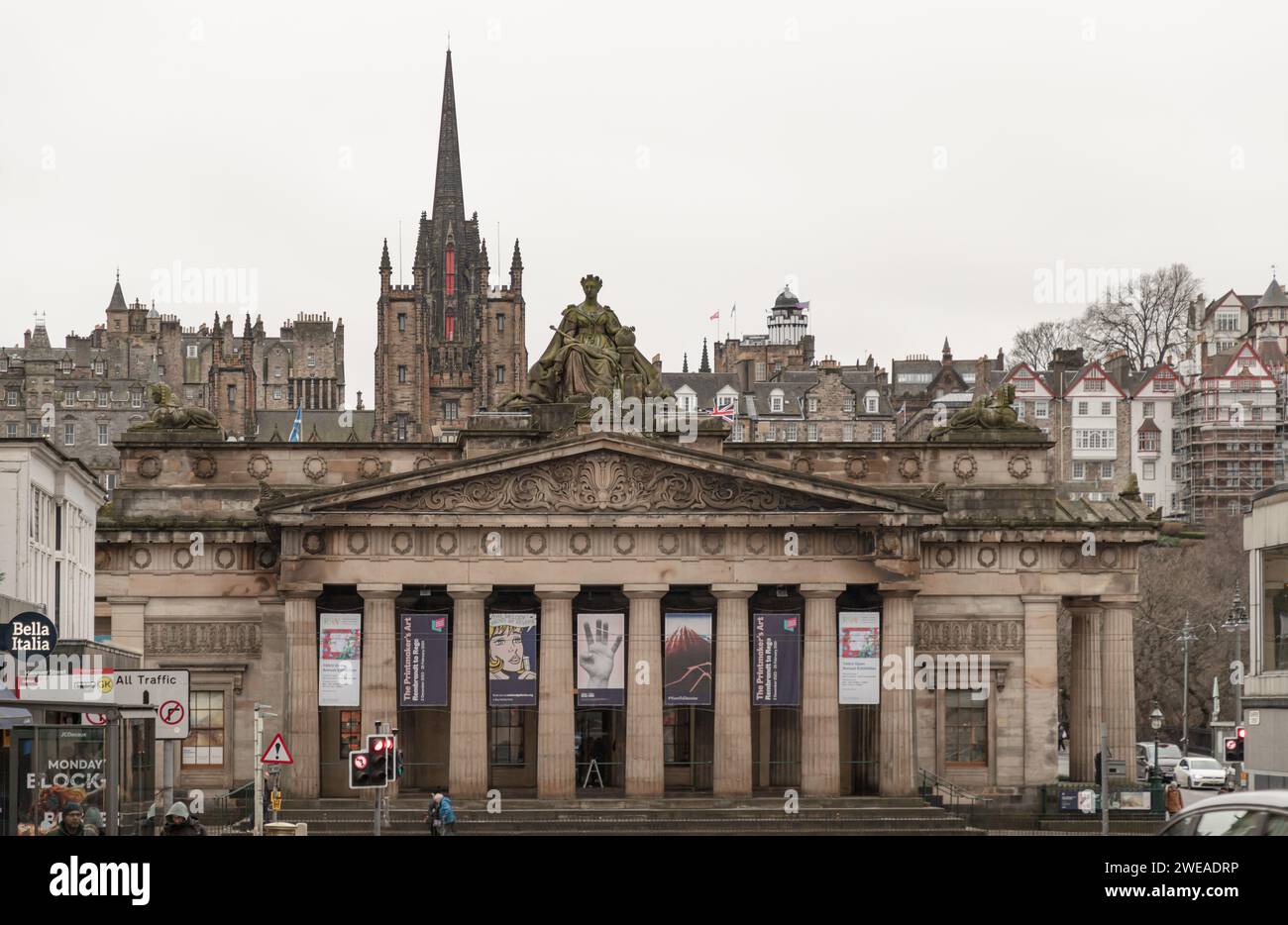 Edinburgh, Scotland, Jan 16, 2024 - View of The Royal Scottish Academy ...