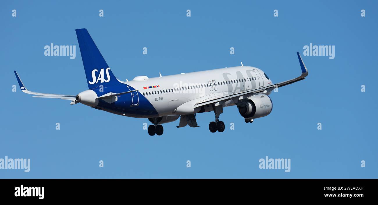 Tenerife, Spain January 21 st, 2024. Airbus A320-251N. SAS Airlines ...