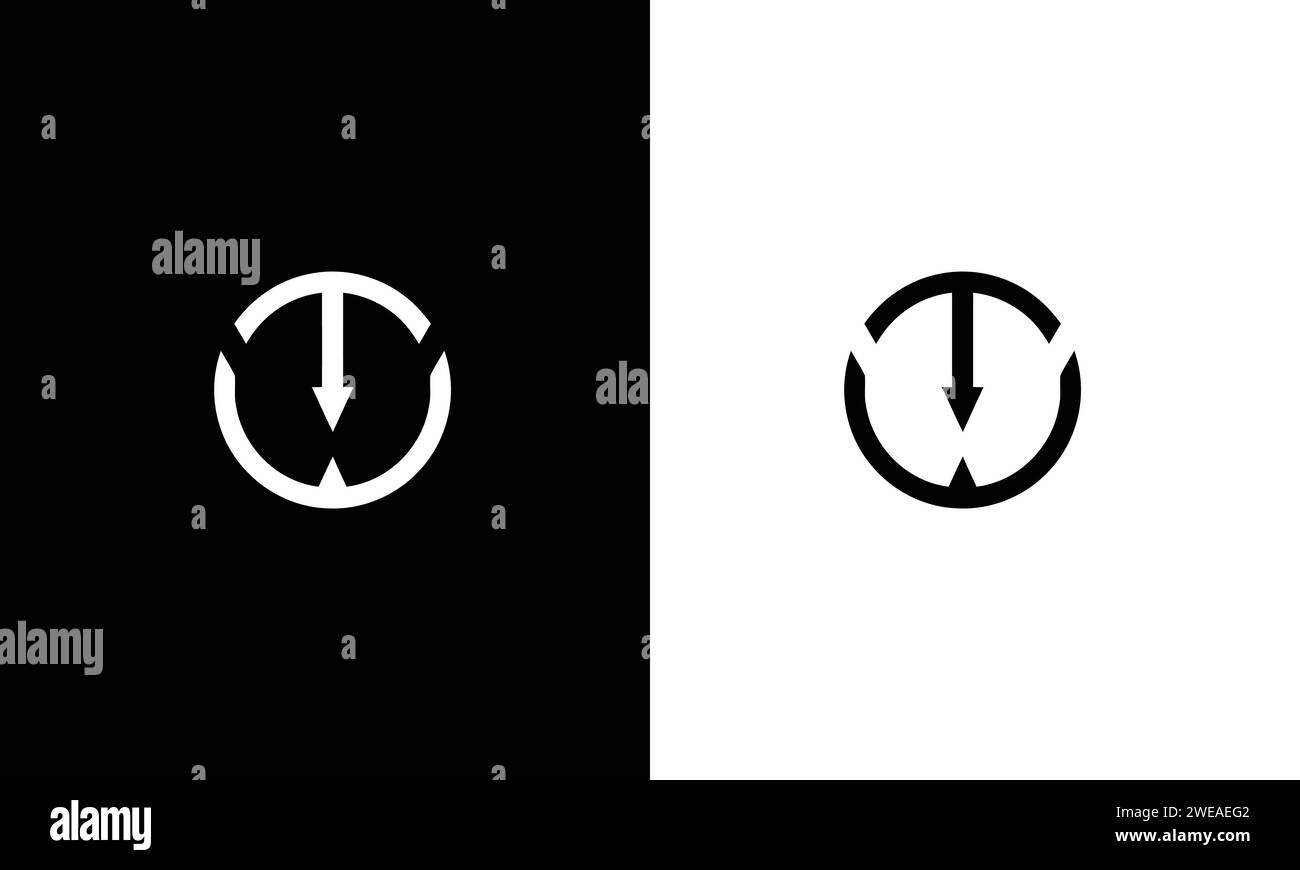 Initial TW WT minimalist modern logo Stock Vector Image & Art - Alamy