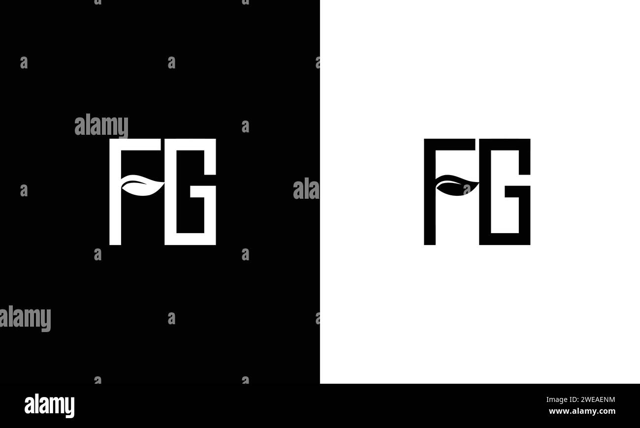 letter FG logo design, Minimalist FG initial based vector icon Stock ...