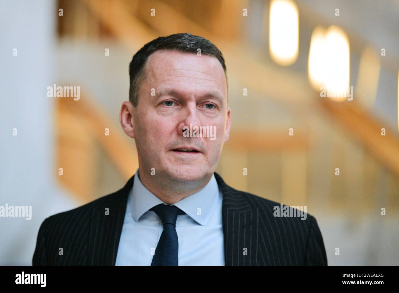 Edinburgh Scotland, UK 24 January 2024. Russell Findlay MSP at the ...