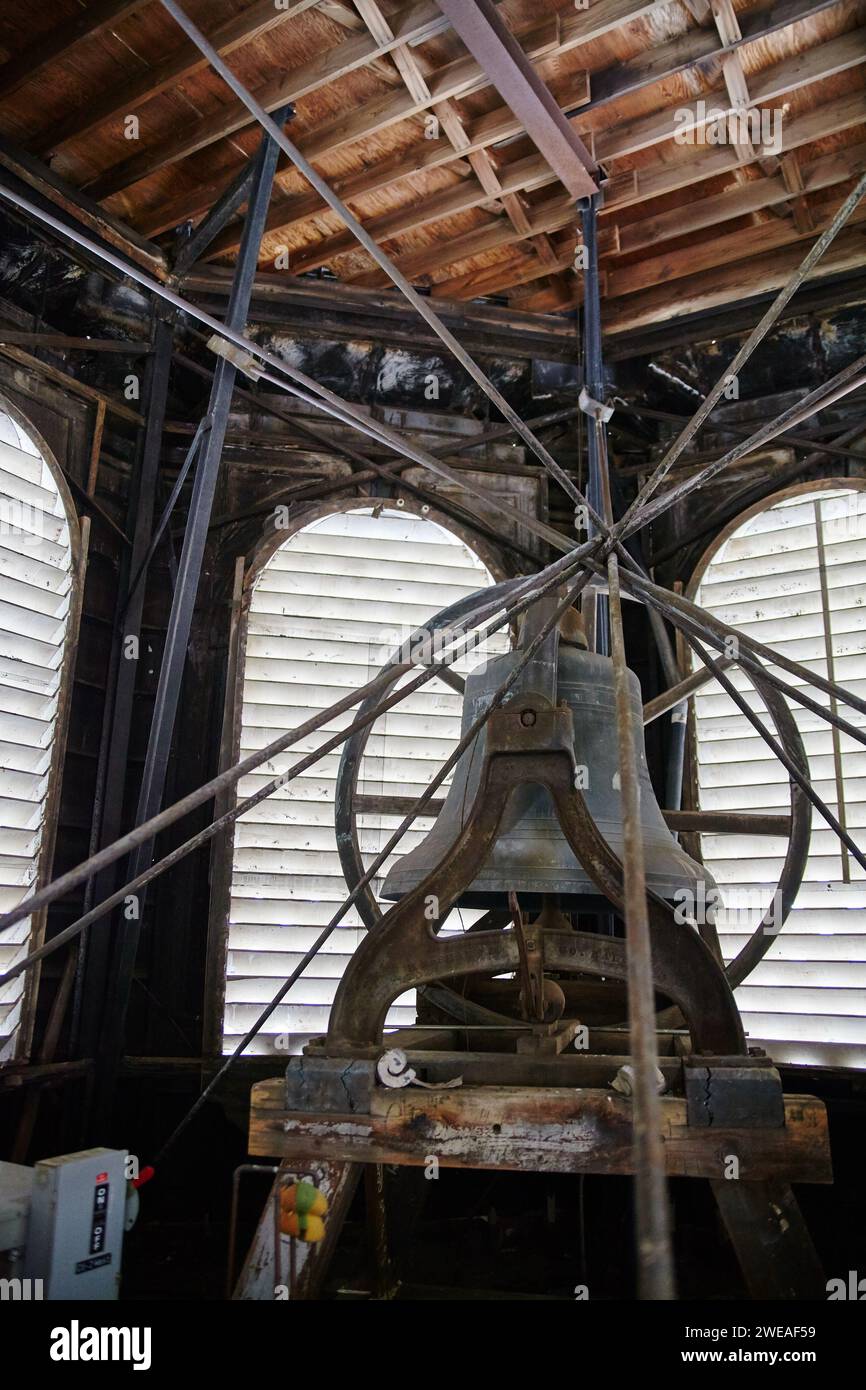 Antique Bell in Historical Courthouse Tower - Warsaw, Indiana Stock ...