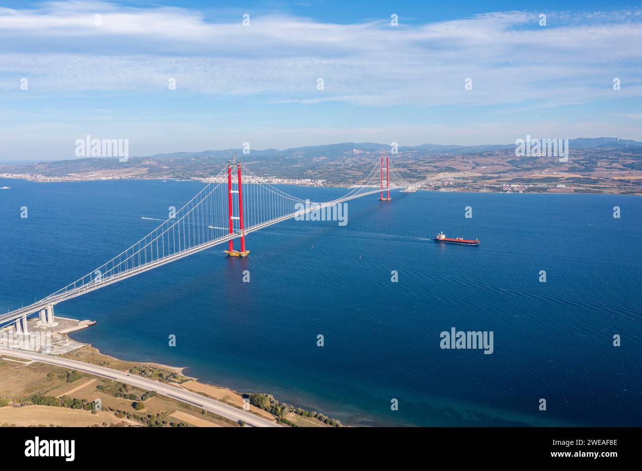 new bridge connecting two continents 1915 canakkale bridge (dardanelles ...
