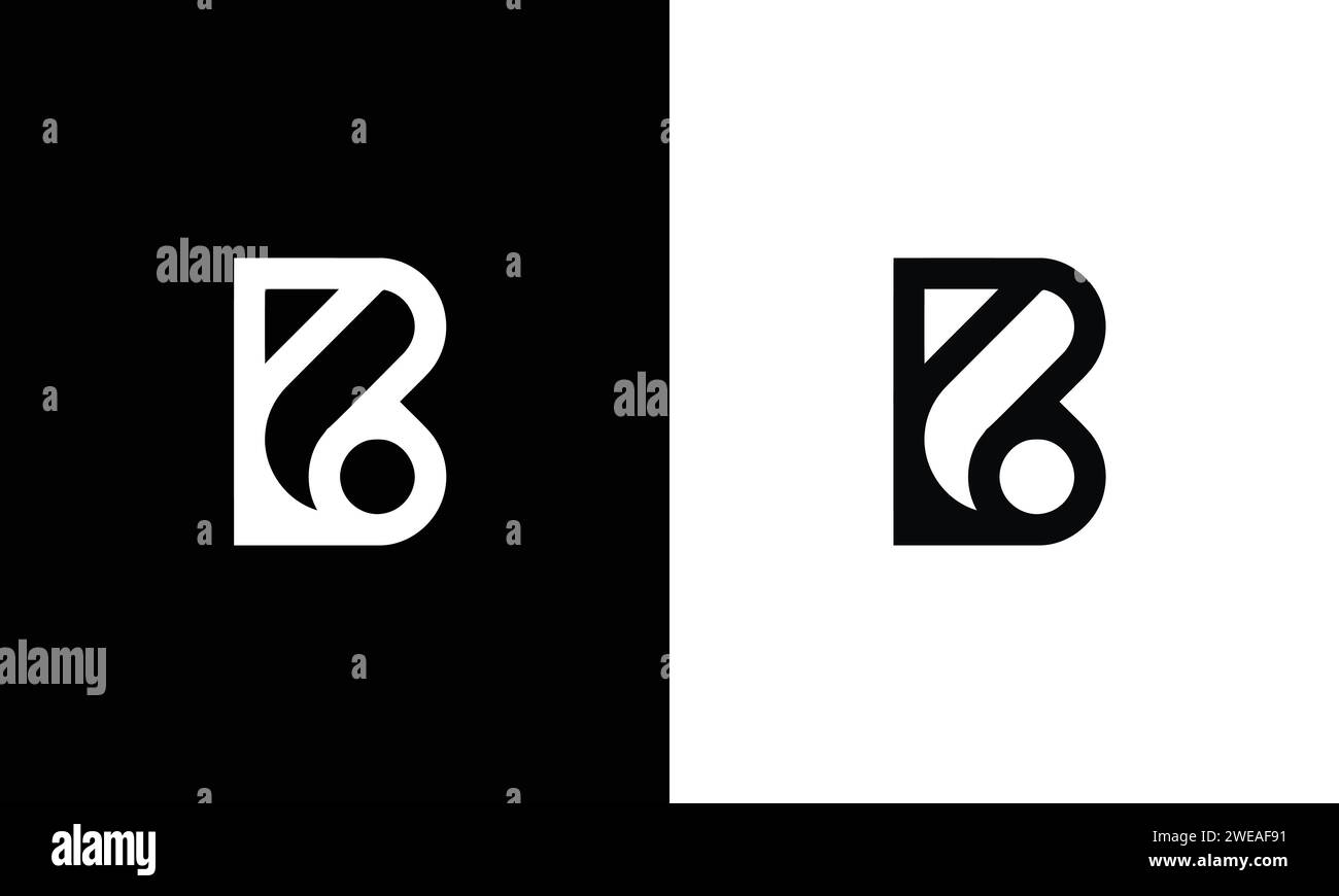 Abstract Initial Letter B Logo. Flat Vector Logo Design Template Element Stock Vector Image ...