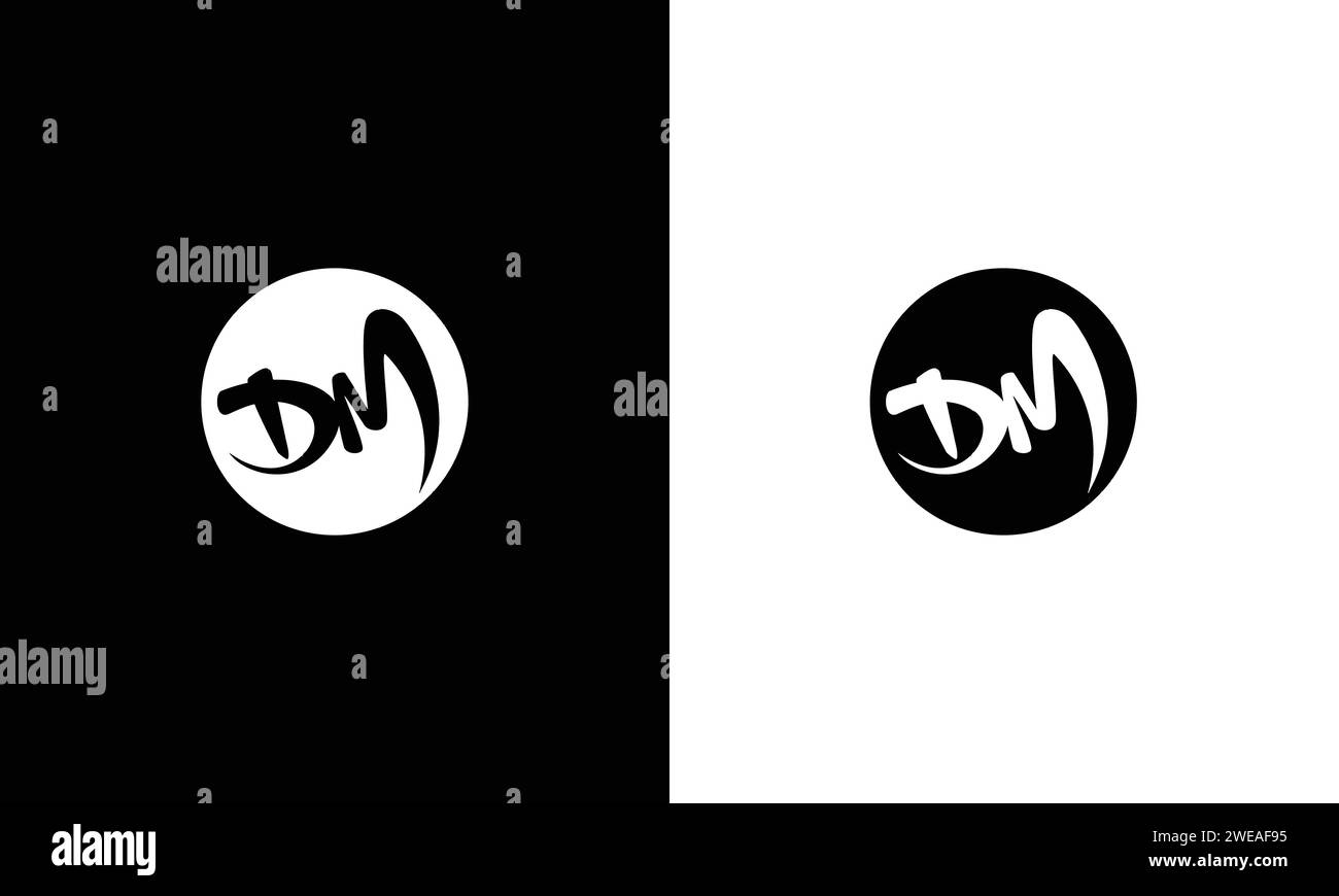 Abstract Letter Initial DM Vector Logo Design Template Stock Vector ...