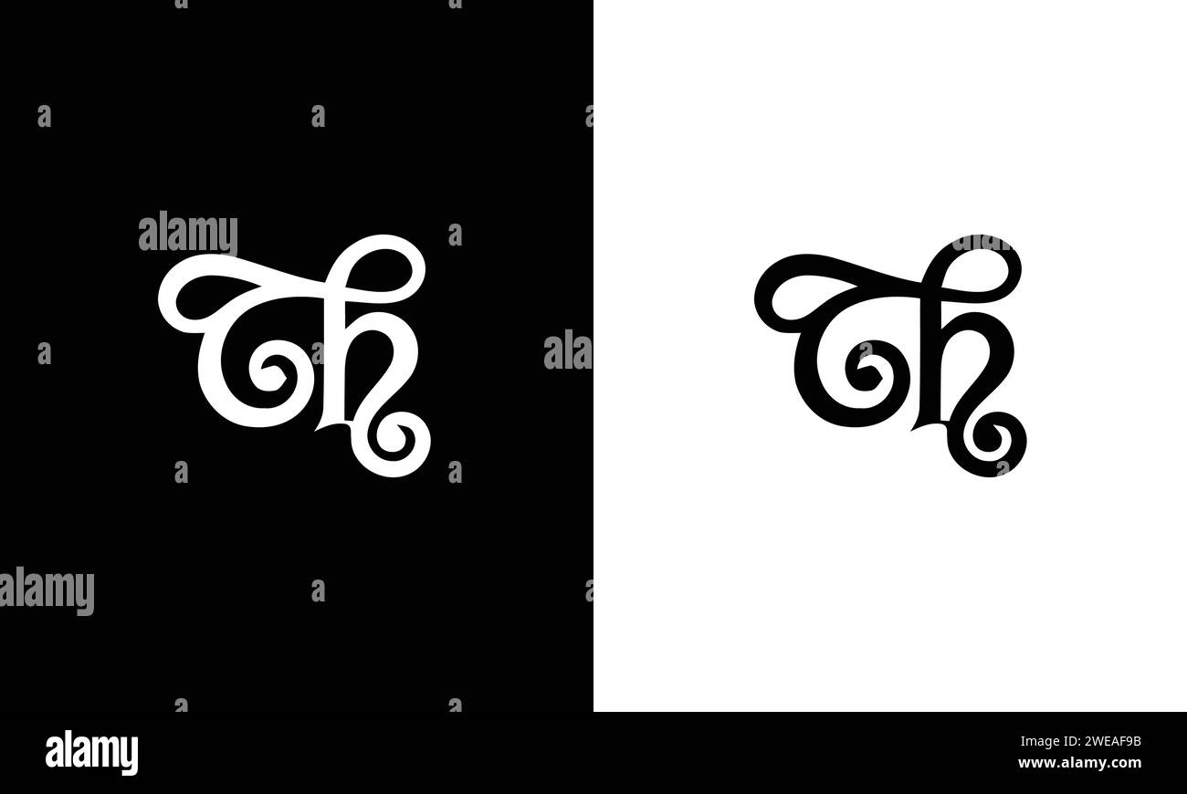 luxury signature initial ch logo design. Handwriting vector logo design ...