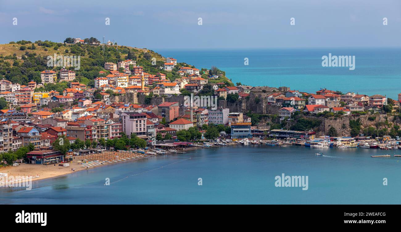 Beautiful cityscape on the mountains over Black-sea, Amasra. Amasra ...