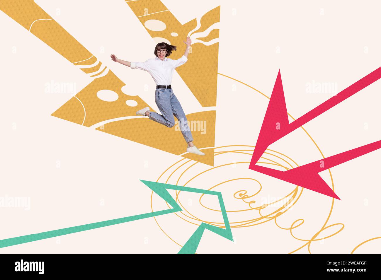 Collage picture illustration creative beautiful happy tenderness young ...