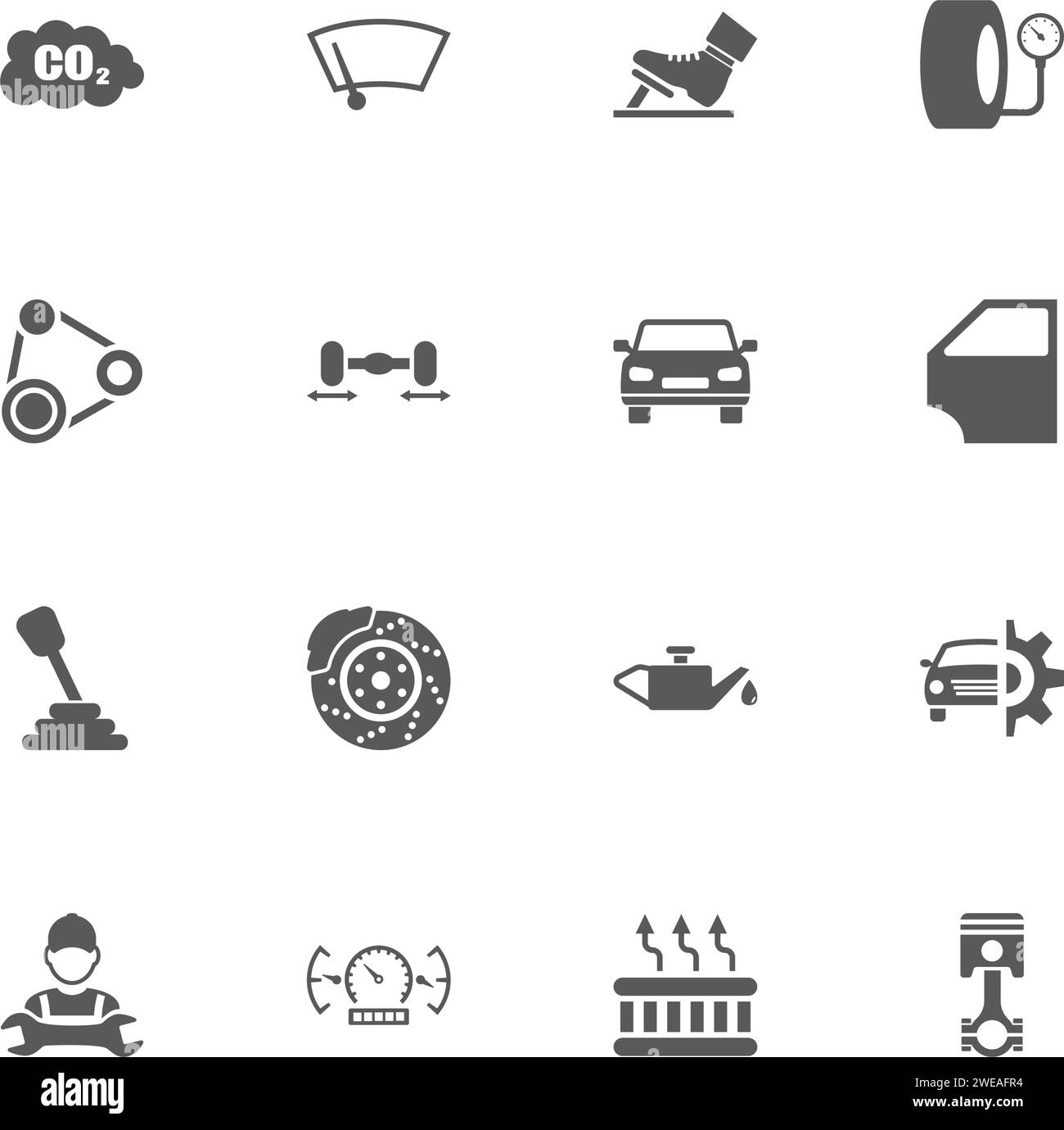 Auto icons. Perfect black pictogram on white background. Flat simple ...