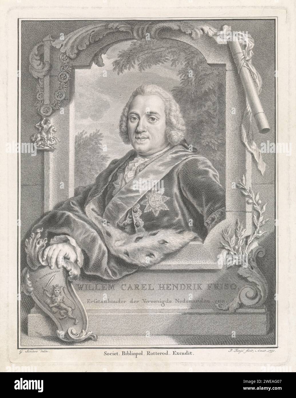 Portrait of Prince William IV of Oranje-Nassau, Pieter Tanjé, after ...