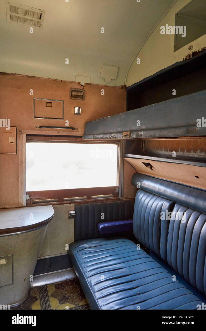 Inside passanger carriage car at the Nairobi Railway Museum, Nairobi ...
