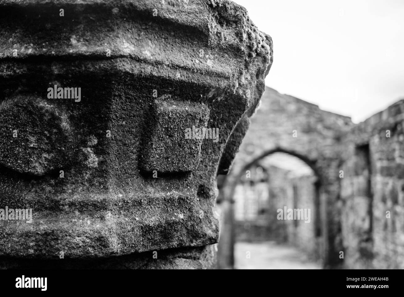 Ruins of 13th century church of St Thomas a Becket, Heptonstall, near ...