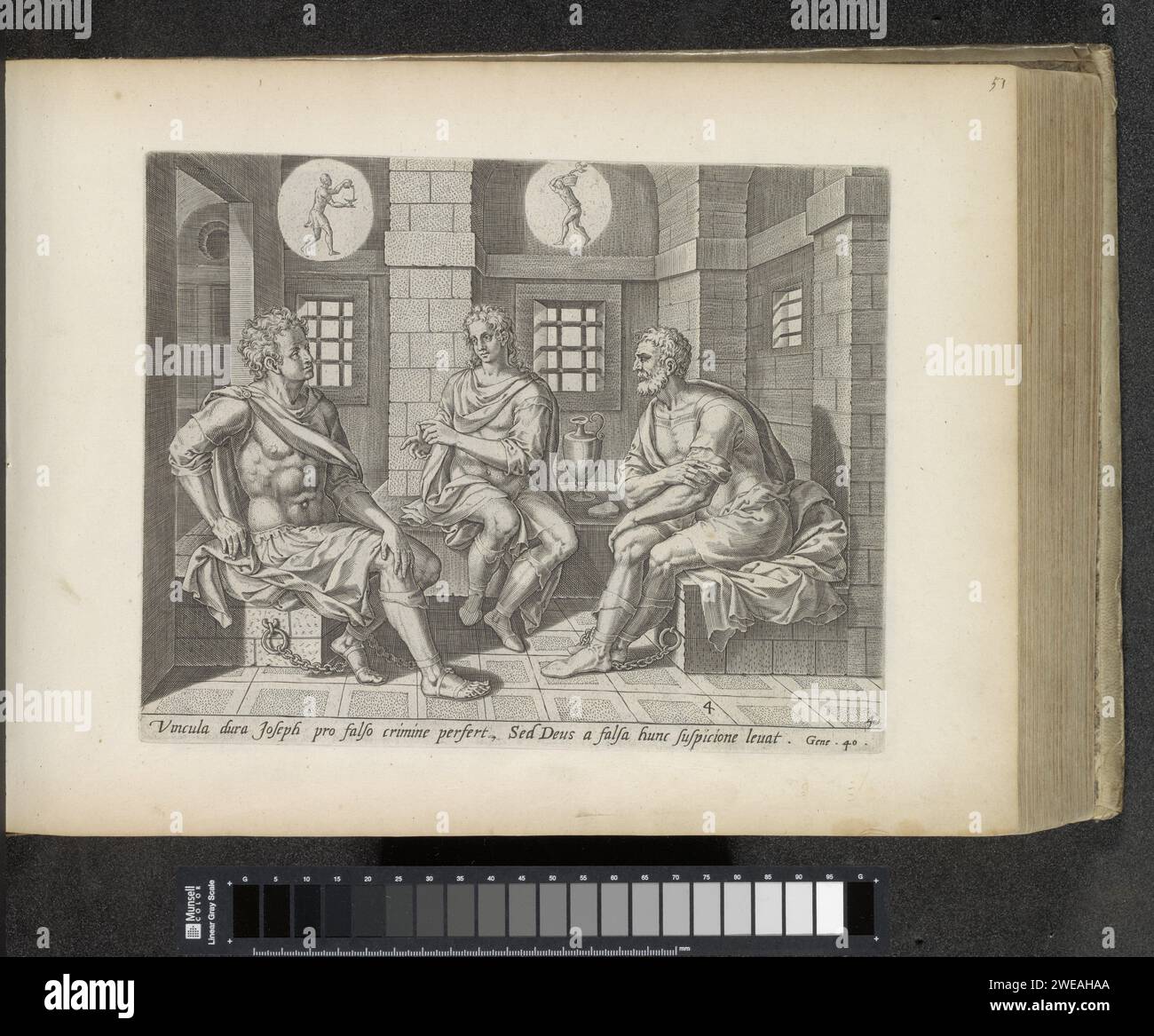 Joseph explains the dreams of the donor and the bakery, 1643 print ...