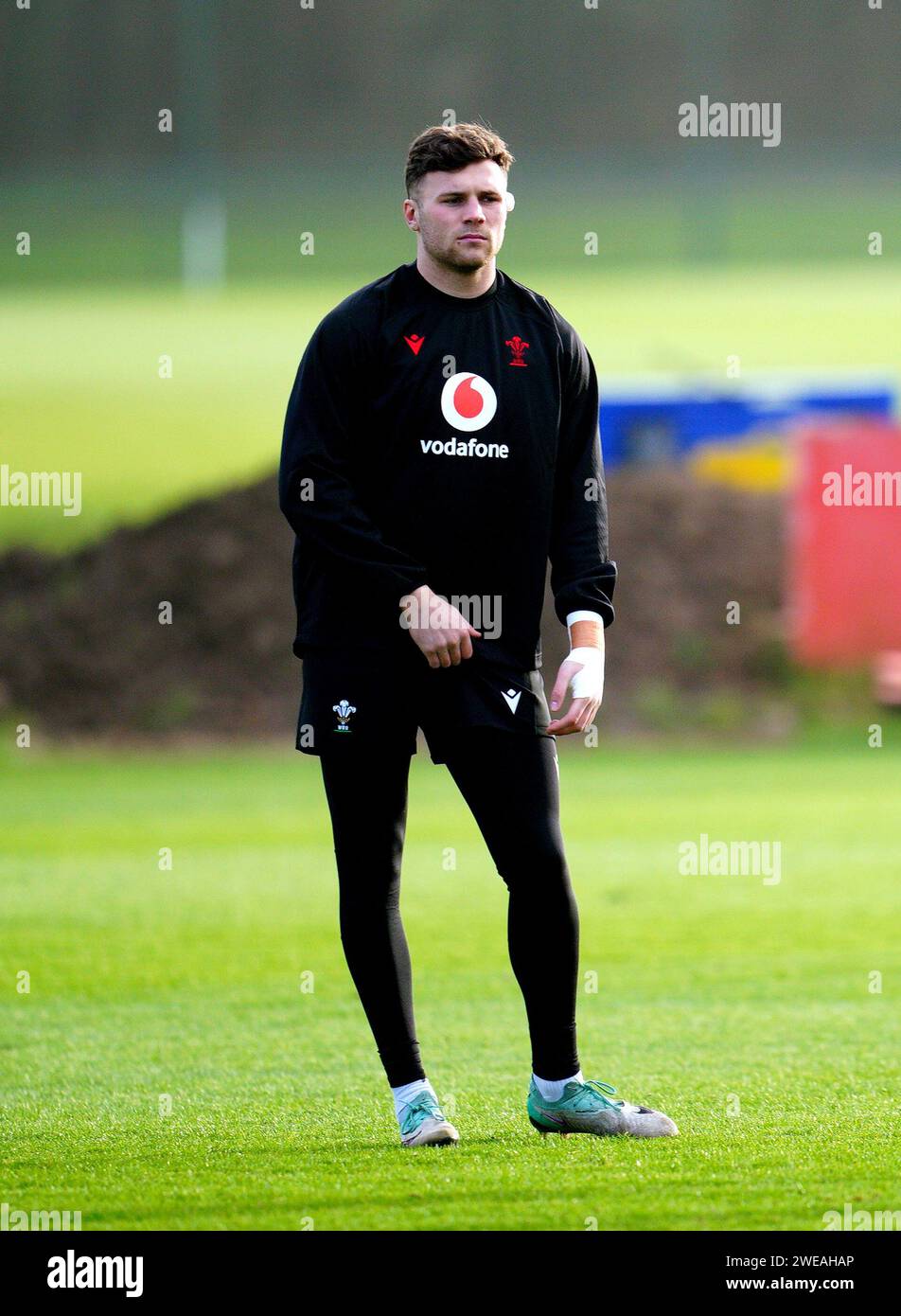 Wales' Mason Grady during a training session at the Vale Resort, Hensol ...