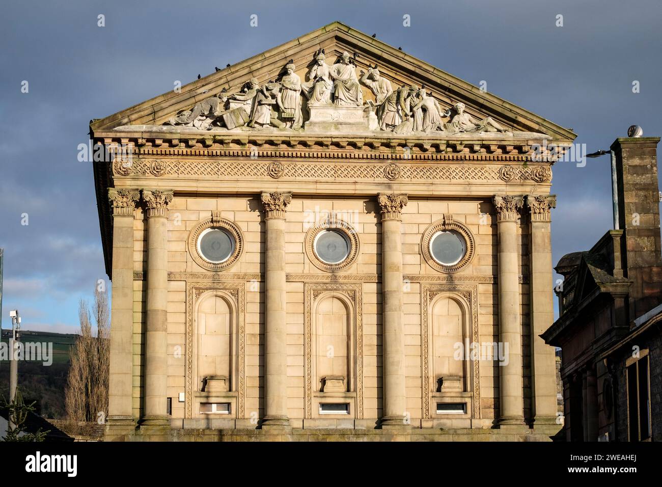 Todmorden, Town Hall Building, Calderdale, sits on the historic border ...