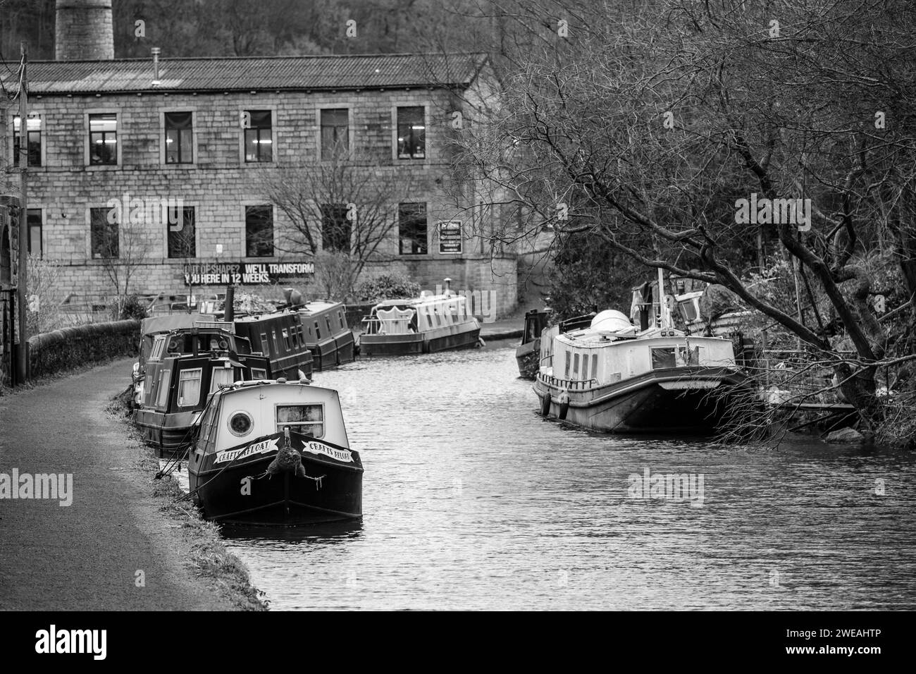 Preserved narrowboat Black and White Stock Photos & Images - Alamy