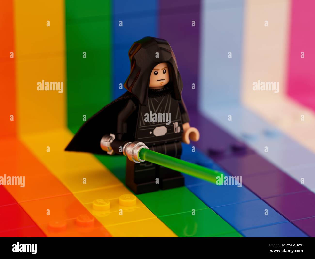 Tambov, Russian Federation - October 01, 2023 A Lego Luke Skywalker ...