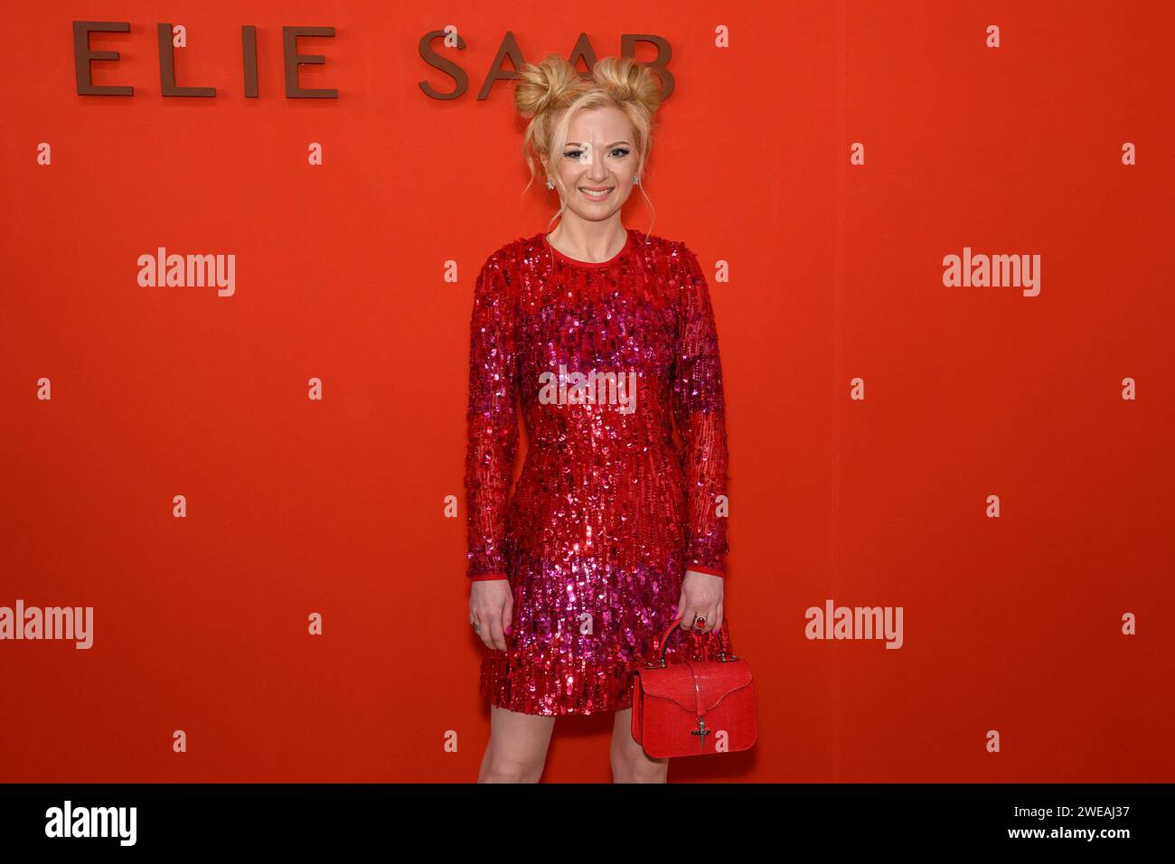 Paris, France. 24th Jan, 2024. Elena Krail attends the Elie Saab Haute ...