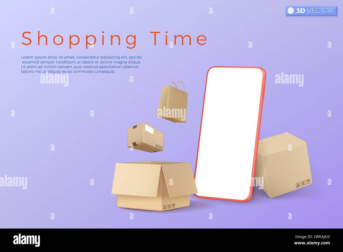 3d rendering carton box Stock Vector Images - Alamy