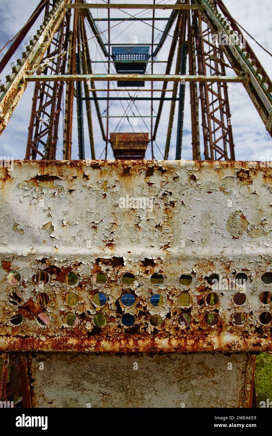 Rusty Industrial Decay and Sky Peeking Through Holes Stock Photo - Alamy
