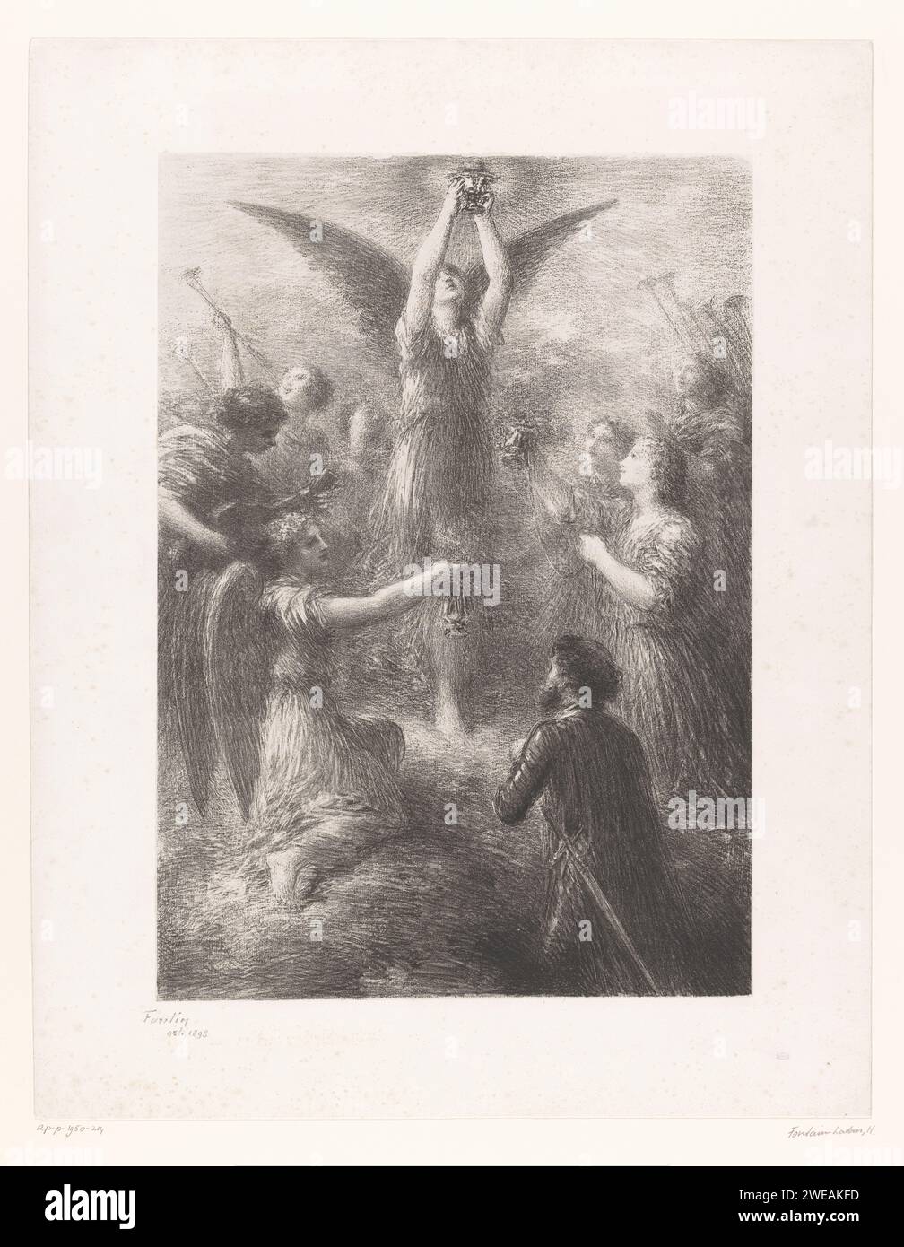 Illustration at a prelude from Wagner's Opera Lohengrin, Henri Fantin ...