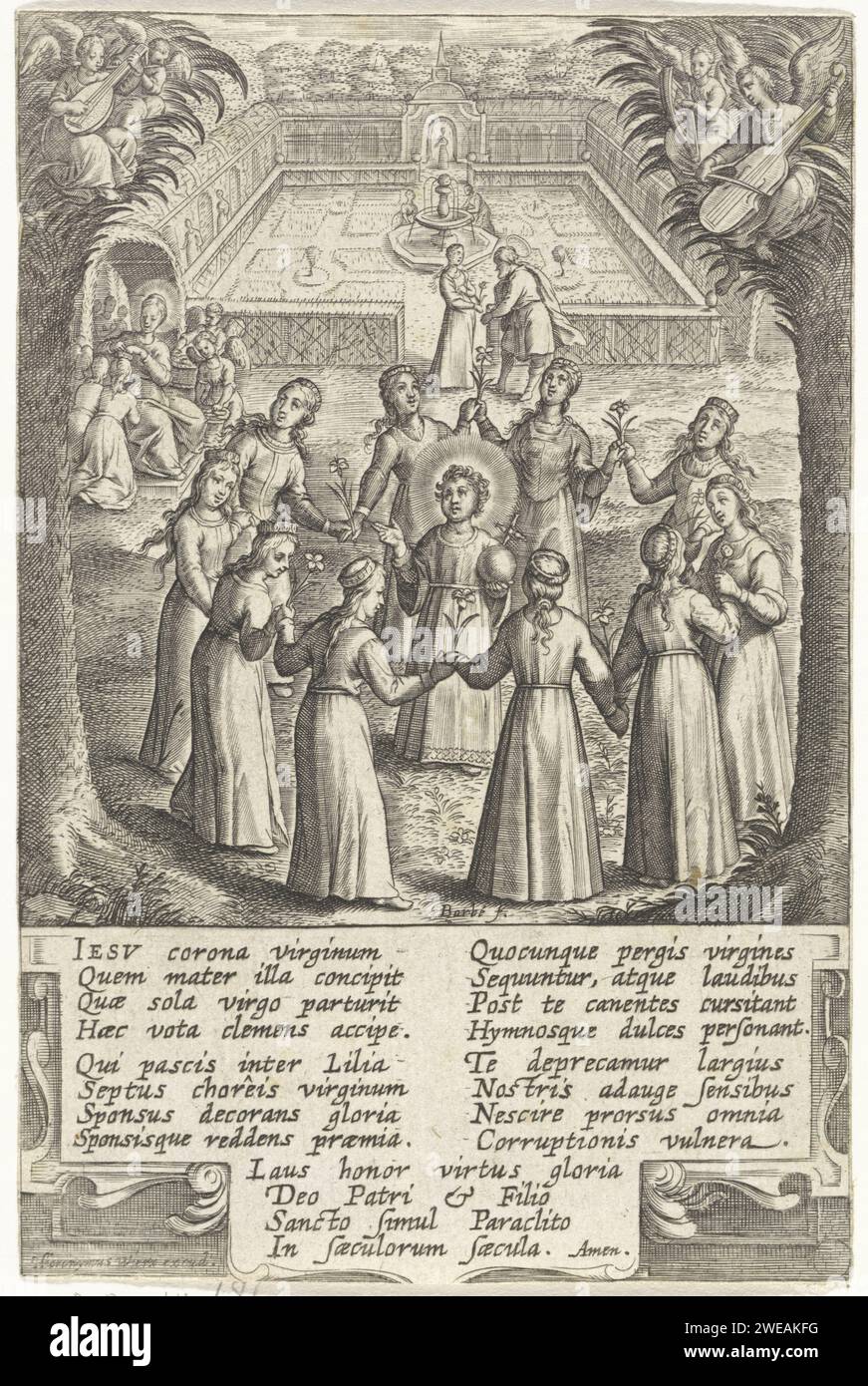 Christkind Surrounded by virgins, Hieronymus Wierix, 1563 - Before 1619 ...