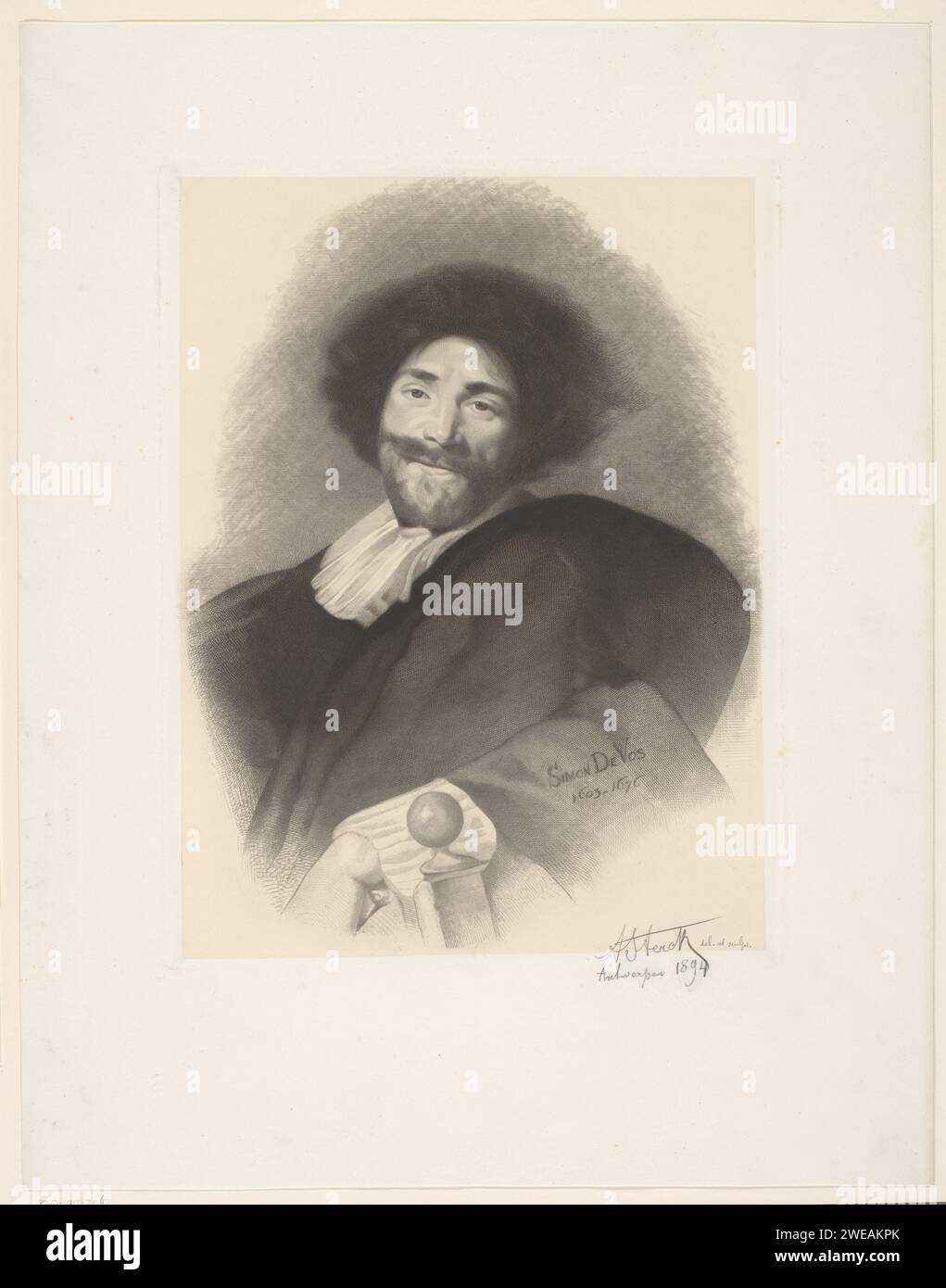 Portrait of Simon de Vos, Arthur Sterck, after Abraham de Vries, 1894 ...