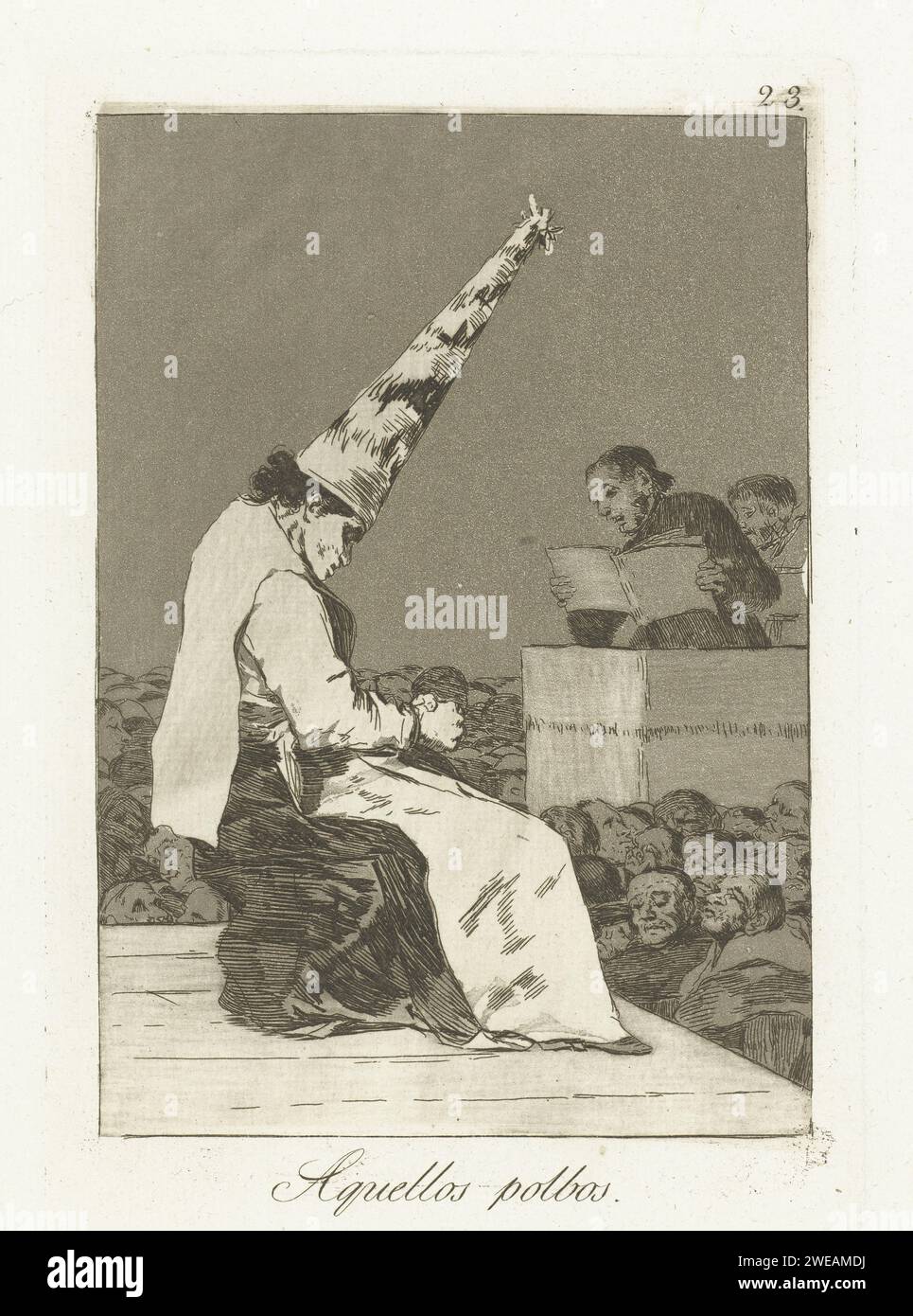 Dust particles, Francisco de Goya, 1797 - 1799 print A man sitting on a ...