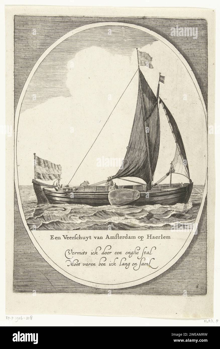 A ferry, 1642, Dirk Eversen Lons, 1642 print A spring barge sailing ...