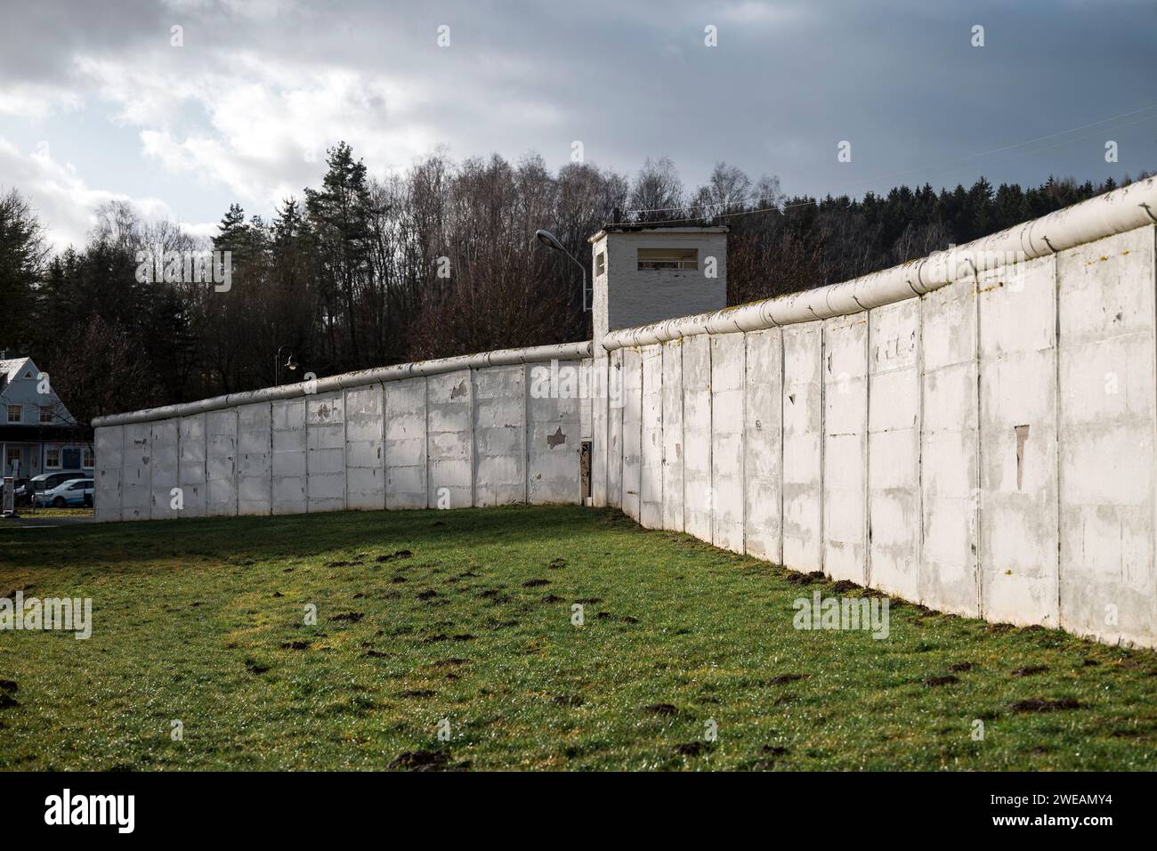 24 January 2024, Bavaria, Töpen: The former inner-German border with ...