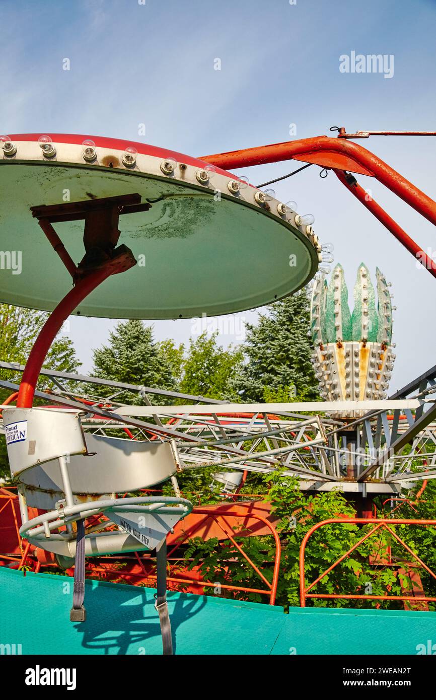 Colorful Ferris Wheel and Roller Coaster at Amusement Park, Eye-Level ...