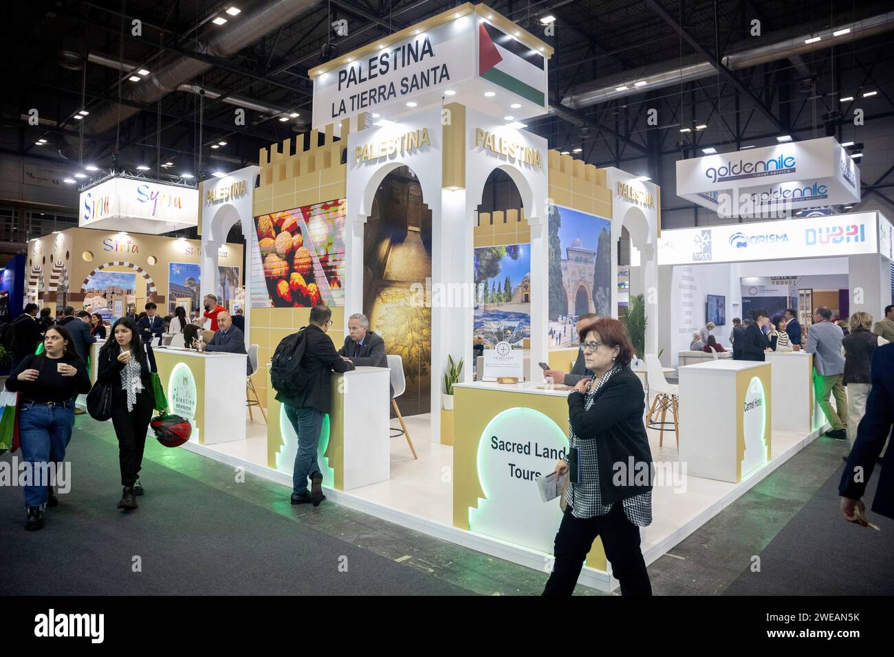 Palestine stand at the 44th edition of the International Tourism Fair ...