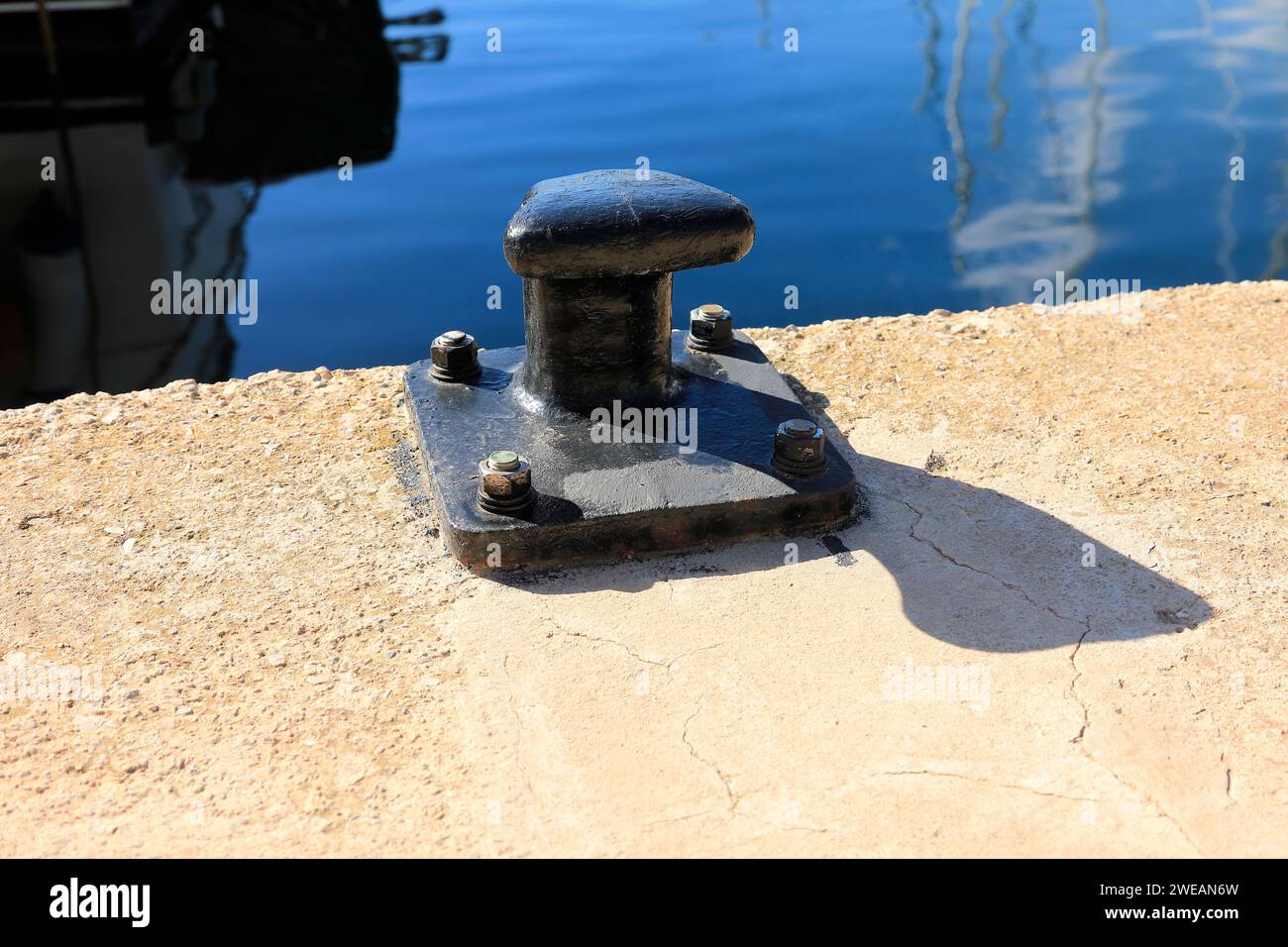 Boats mooring points Stock Photo - Alamy