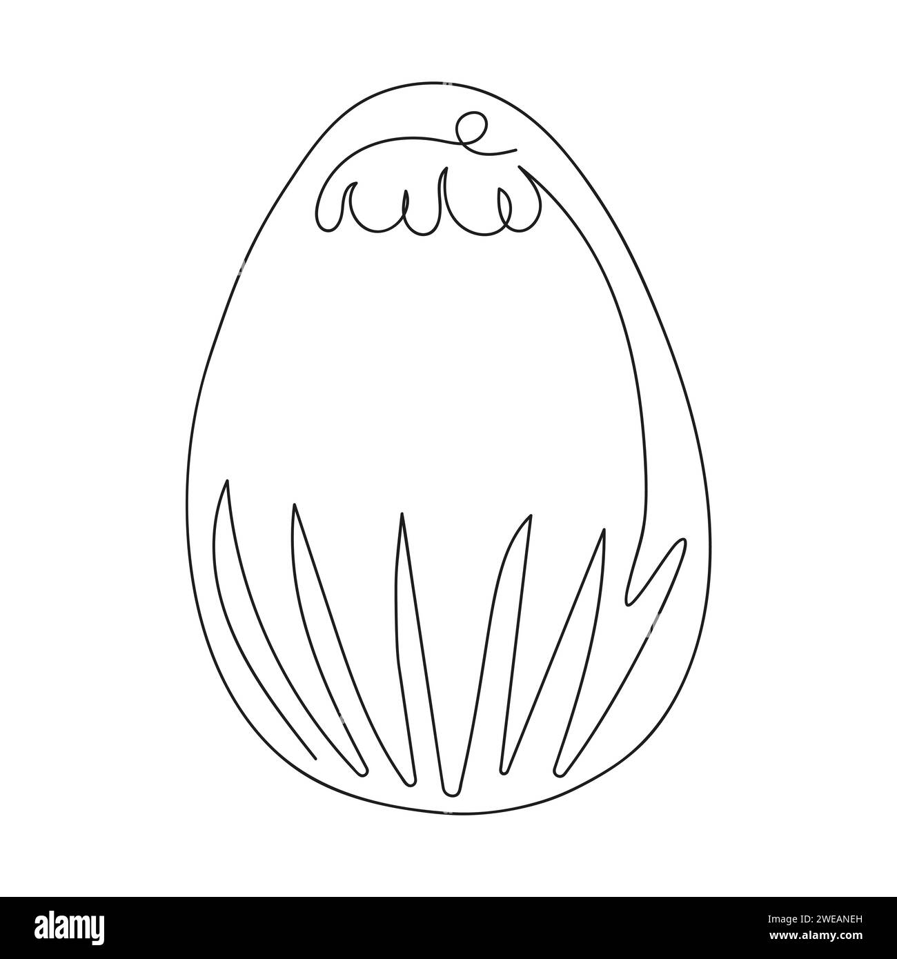 Easter egg with pattern. Continuous one line drawing. Vector ...