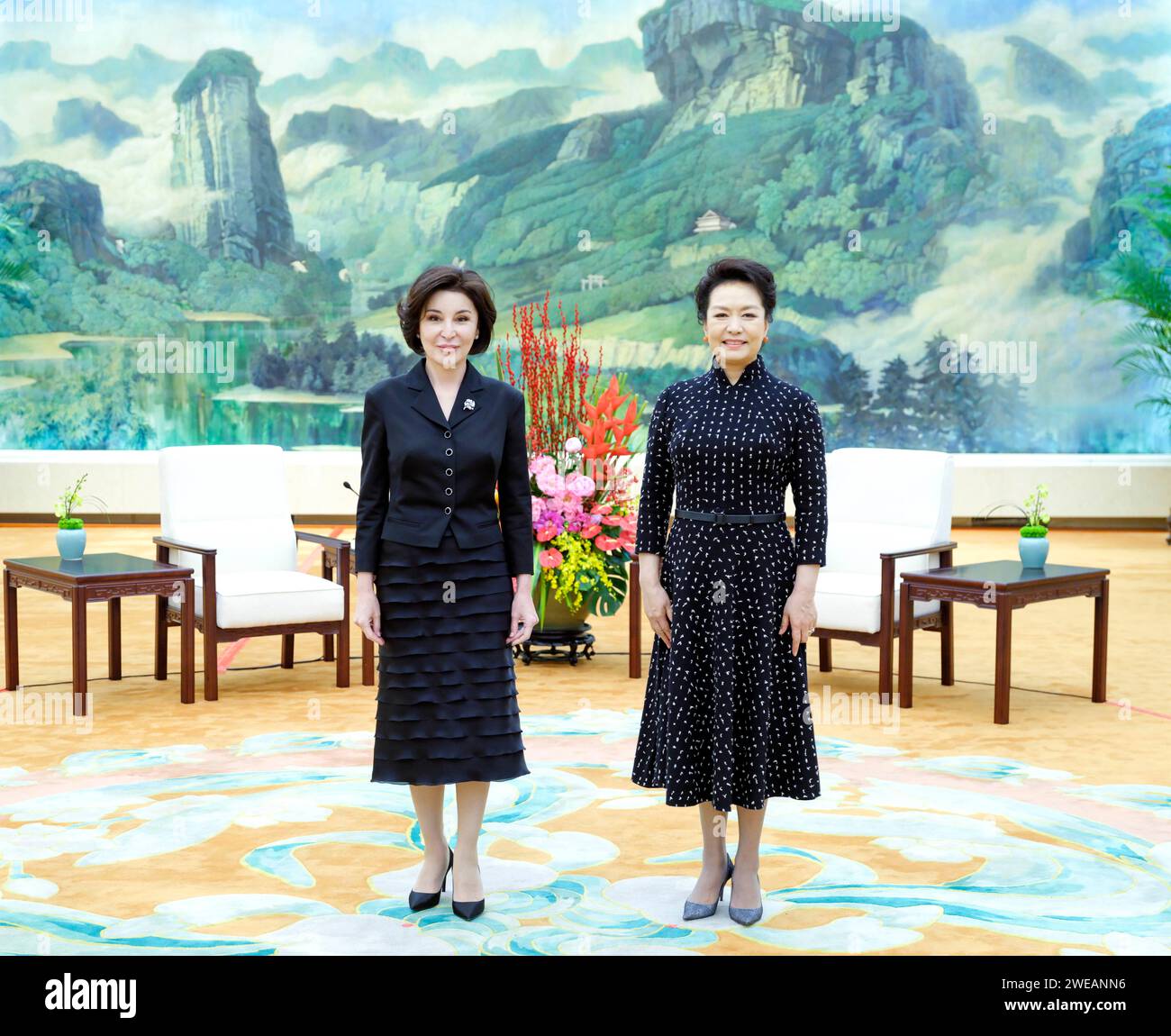 Beijing, China. 24th Jan, 2024. Peng Liyuan, wife of Chinese President ...