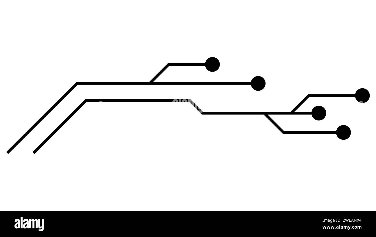 Printed circuit board PCB tracks isolated on white background ...