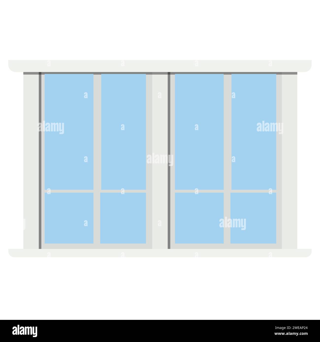 Rectangular colored window for home isolated on white background ...