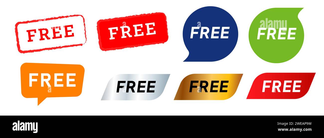 Free label stamp emblem sticker design set collection Stock Vector ...