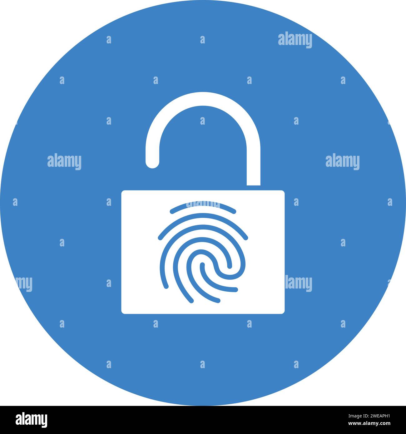 Fingerprint Lock icon vector image Stock Vector Image & Art - Alamy