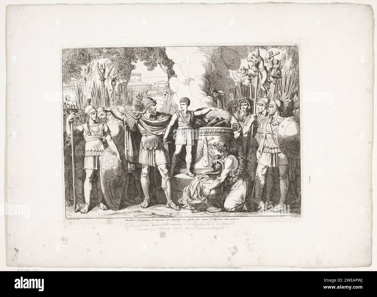 Hannibal swears eternal hatred at the Romans, Bartolomeo Pinelli, 1818 ...