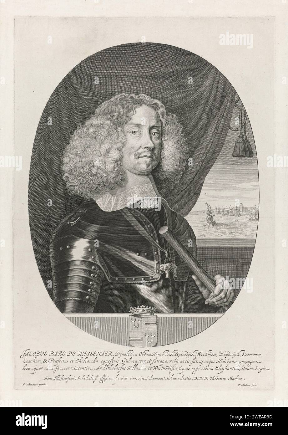 Portrait of Jacob Baron van Wassenaer Heer van Obdam, Theodor Matham ...